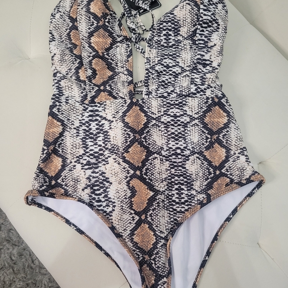 Zaful | Swim | Nwt One Piece Snake Print Bathing Suit | Poshmark